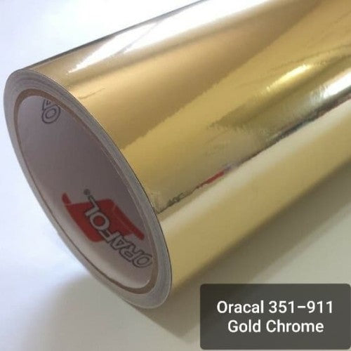 Vinyl Oracal 351 Permanent Signage 300x300mm (3 Sheets) Chrome Gold ...